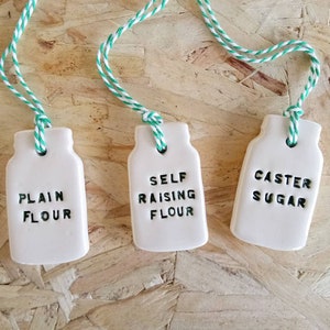 Ceramic Tags - Kitchen Accessories - Jar Labels - Label Tags - - Etsy UK