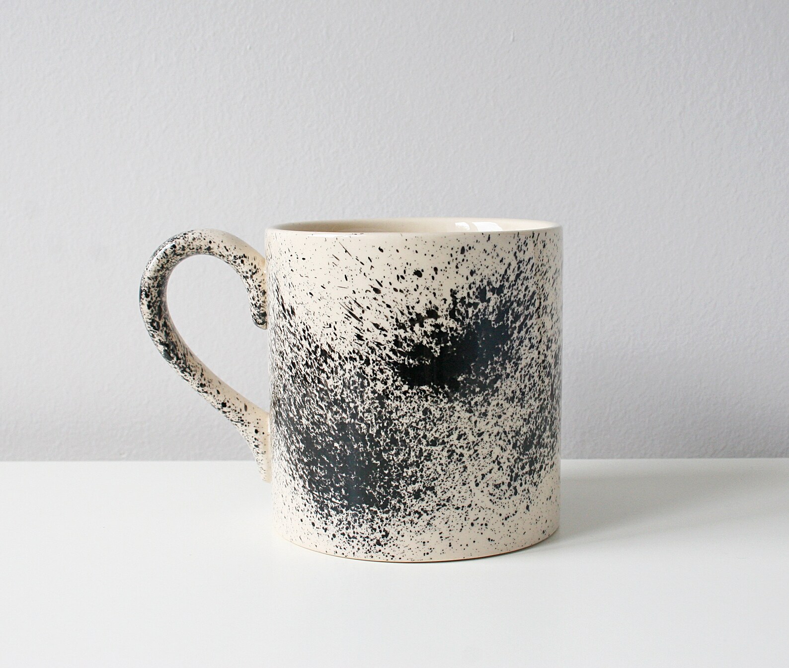 Splatter Ceramic Mug Hand Painted Monochrome Gift for All - Etsy