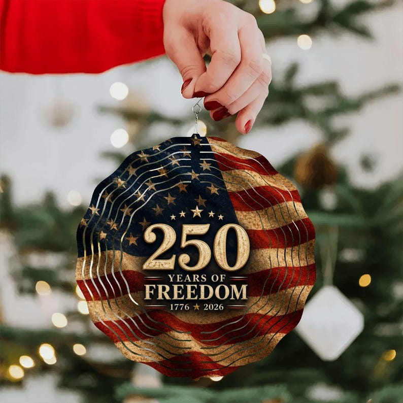 250th Anniversary Wind Spinner | Patriotic American Flag Metal Yard ...