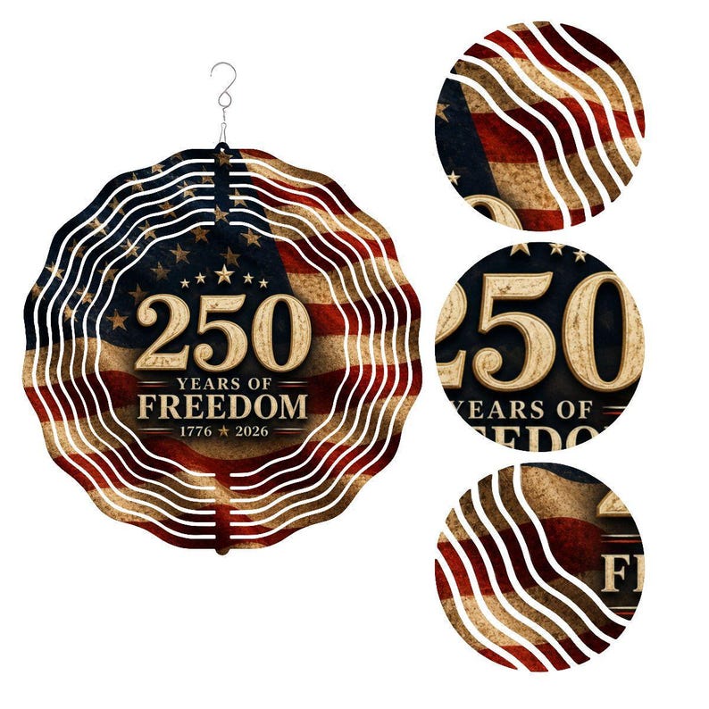 250th Anniversary Wind Spinner | Patriotic American Flag Metal Yard ...