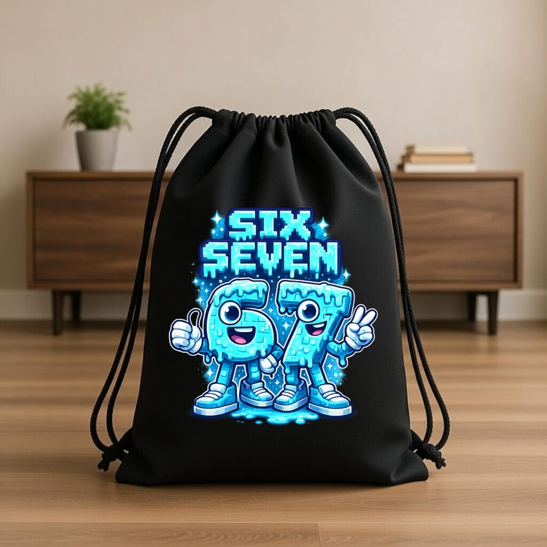 67 PNG Six Seven Ice Cream Drip Meme | Gen Alpha Gaming Kids Shirt ...