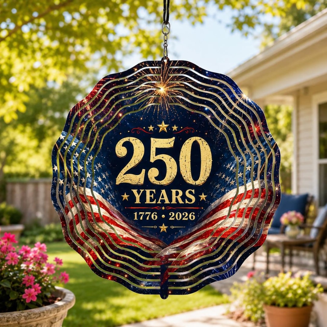 250th Anniversary Wind Spinner | Patriotic American Flag Metal Yard ...