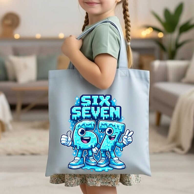 67 PNG Six Seven Ice Cream Drip Meme | Gen Alpha Gaming Kids Shirt ...