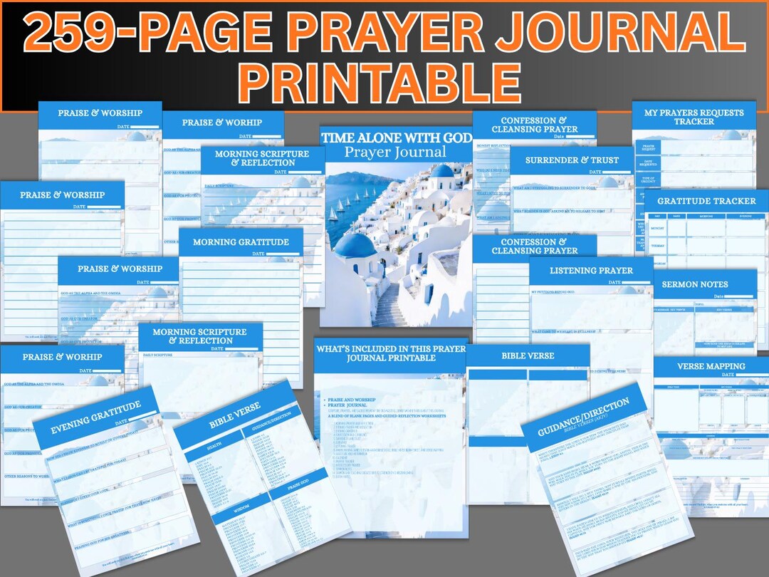 Bible Study Prayer Journal Printable, Digital Download, Verse Mapping ...