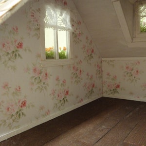 Dollhouse Wallpaper With Roses PDF 1:12 Scale - Etsy
