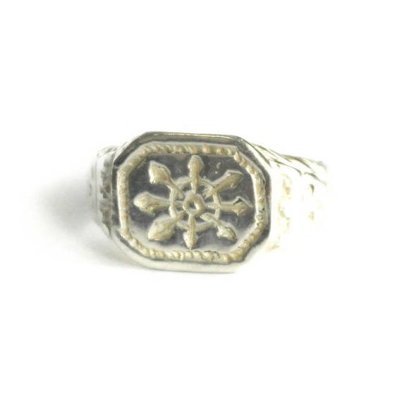 Chaos Signet Ring Crowned Skull Ring Silver Ring Chaos | Etsy