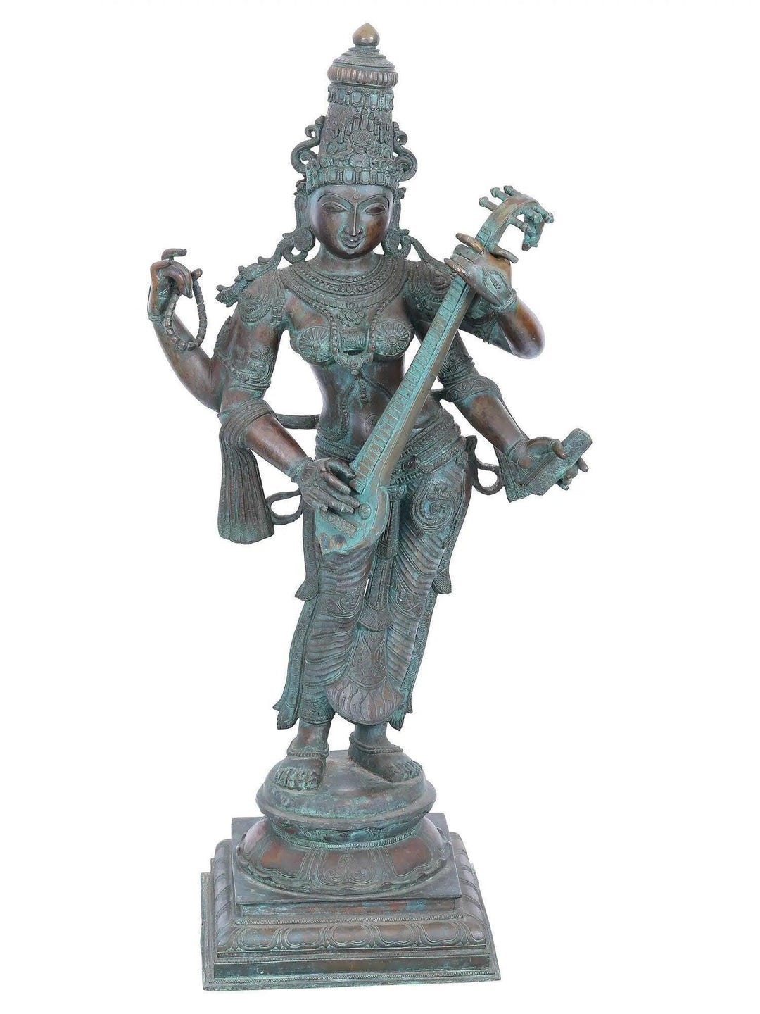 42" Large Standing Devi Saraswati | Madhuchista Vidhana (lost-wax ...