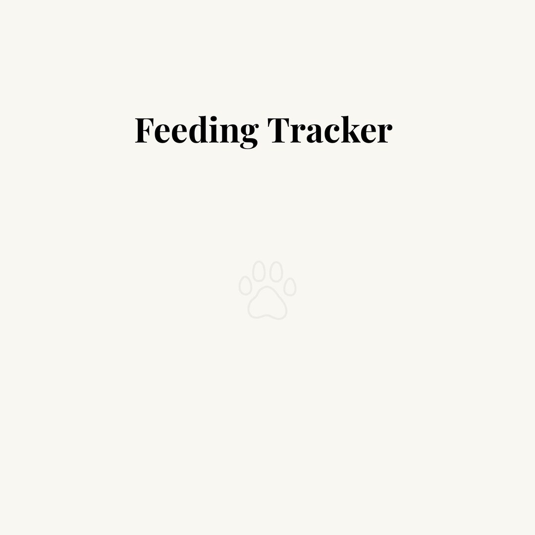 Puppy Feeding Tracker Printable | Daily Dog Food Log | New Puppy ...