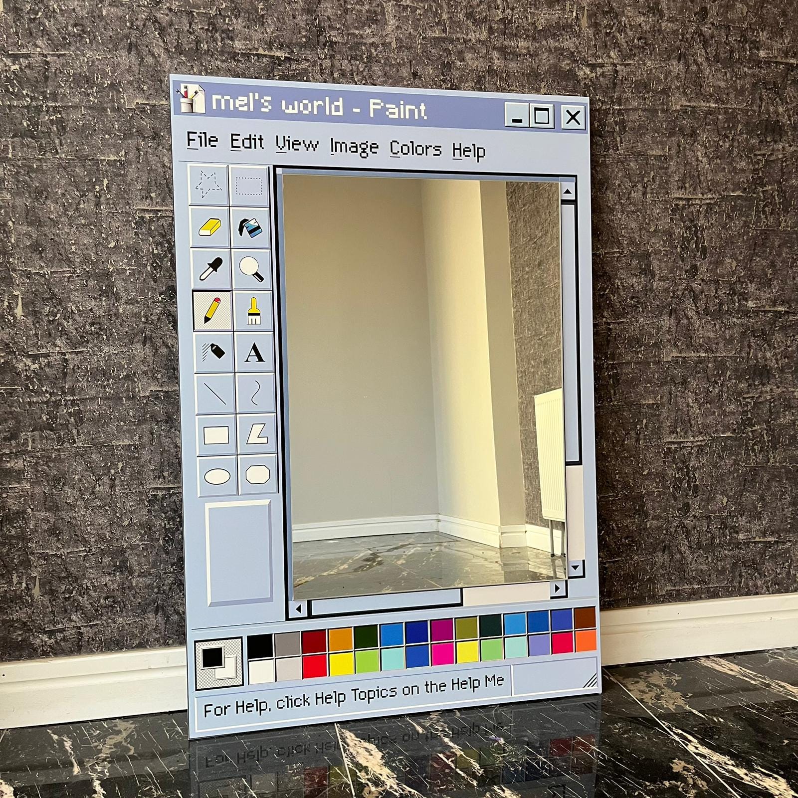 Ms Paint Mirror, Classic Software Interface Decor, Retro PC Window Art ...