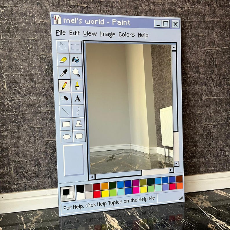 Ms Paint Mirror, Classic Software Interface Decor, Retro PC Window Art ...