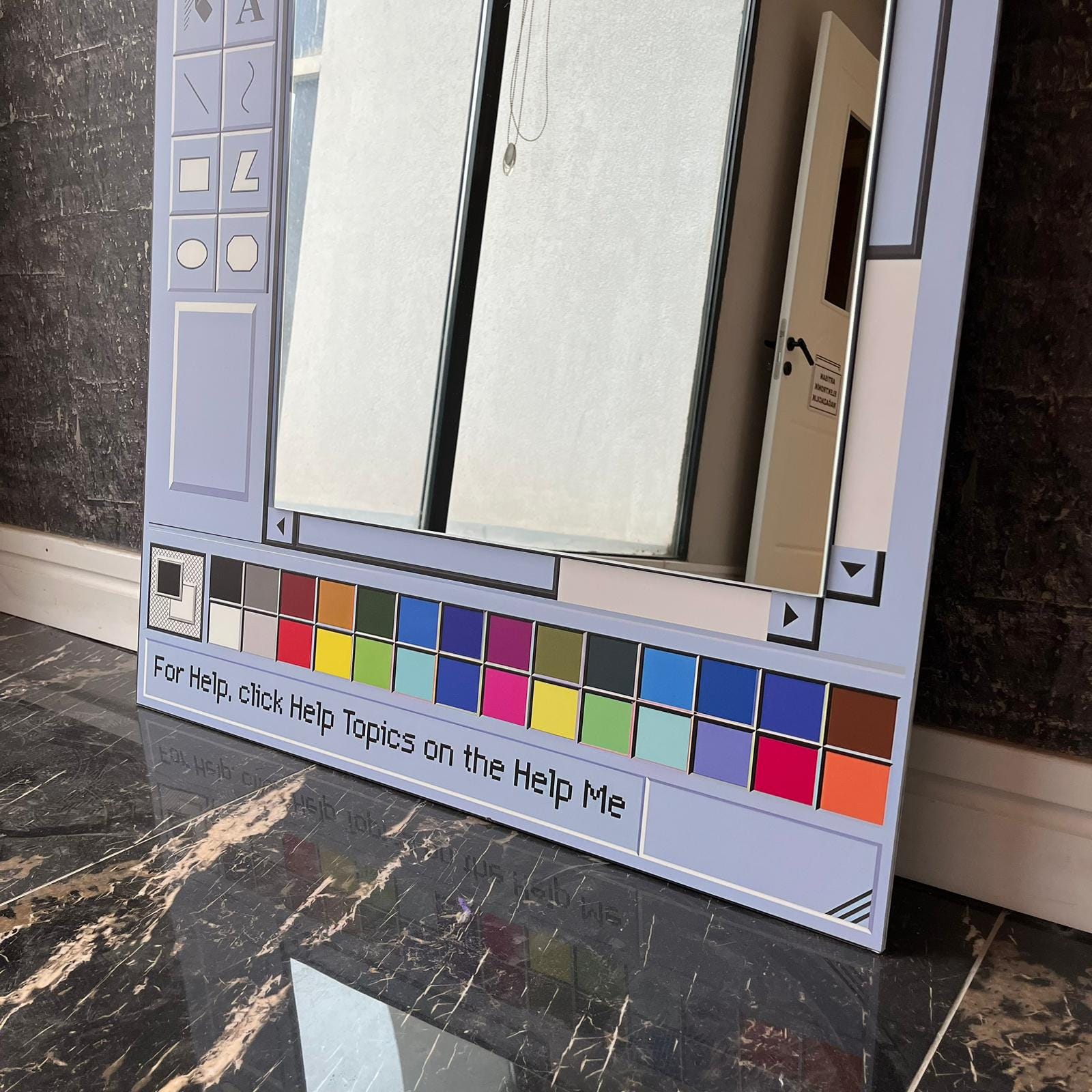 Ms Paint Mirror, Classic Software Interface Decor, Retro PC Window Art ...
