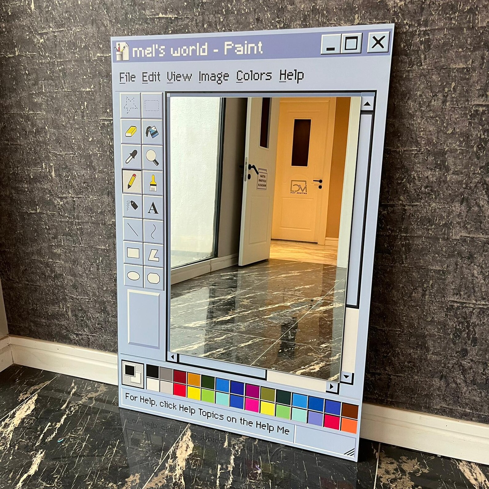 Ms Paint Mirror, Classic Software Interface Decor, Retro PC Window Art ...