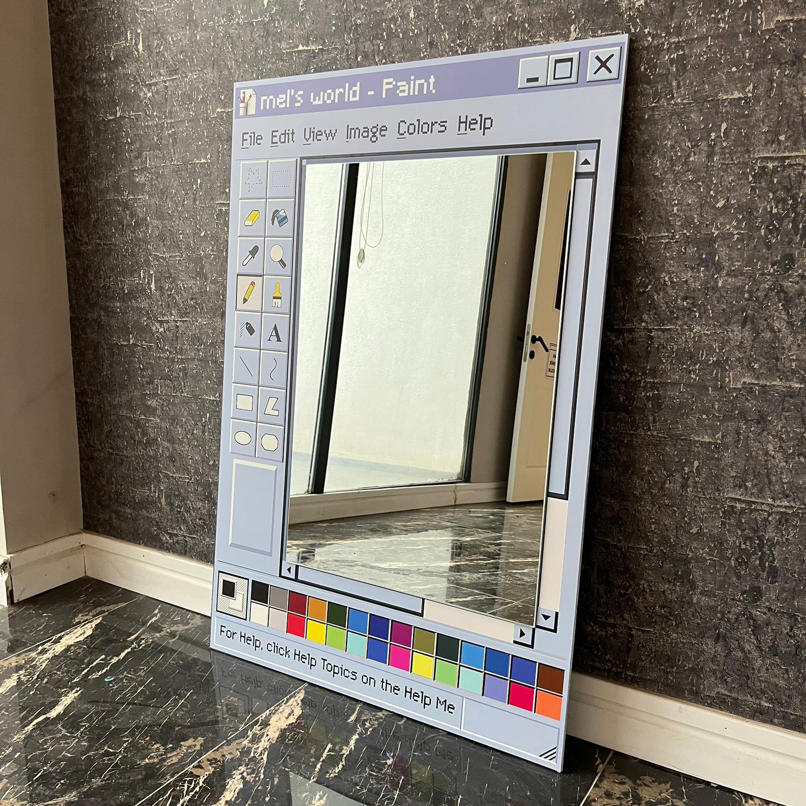 Ms Paint Mirror, Classic Software Interface Decor, Retro PC Window Art ...