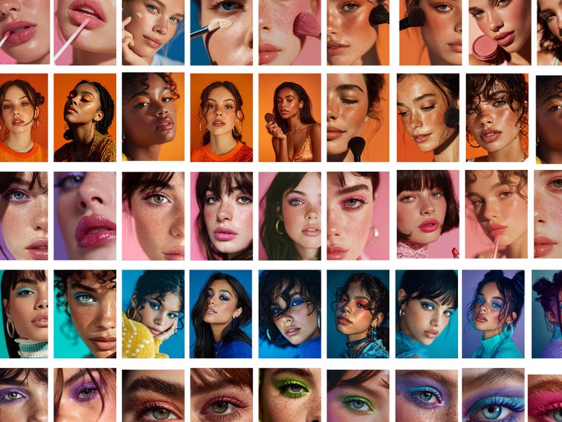 Beauty & Makeup Templates | Gen-z Colorful | Big Pack With AI Images ...