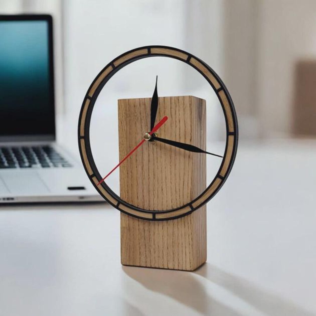 Minimalist Wooden Desk Clock – Scandinavian Style Table Clock ...