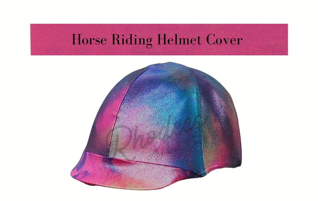 Rainbow Equestrian Helmet Cover | Riding Helmet Cover | Barrel Racing ...