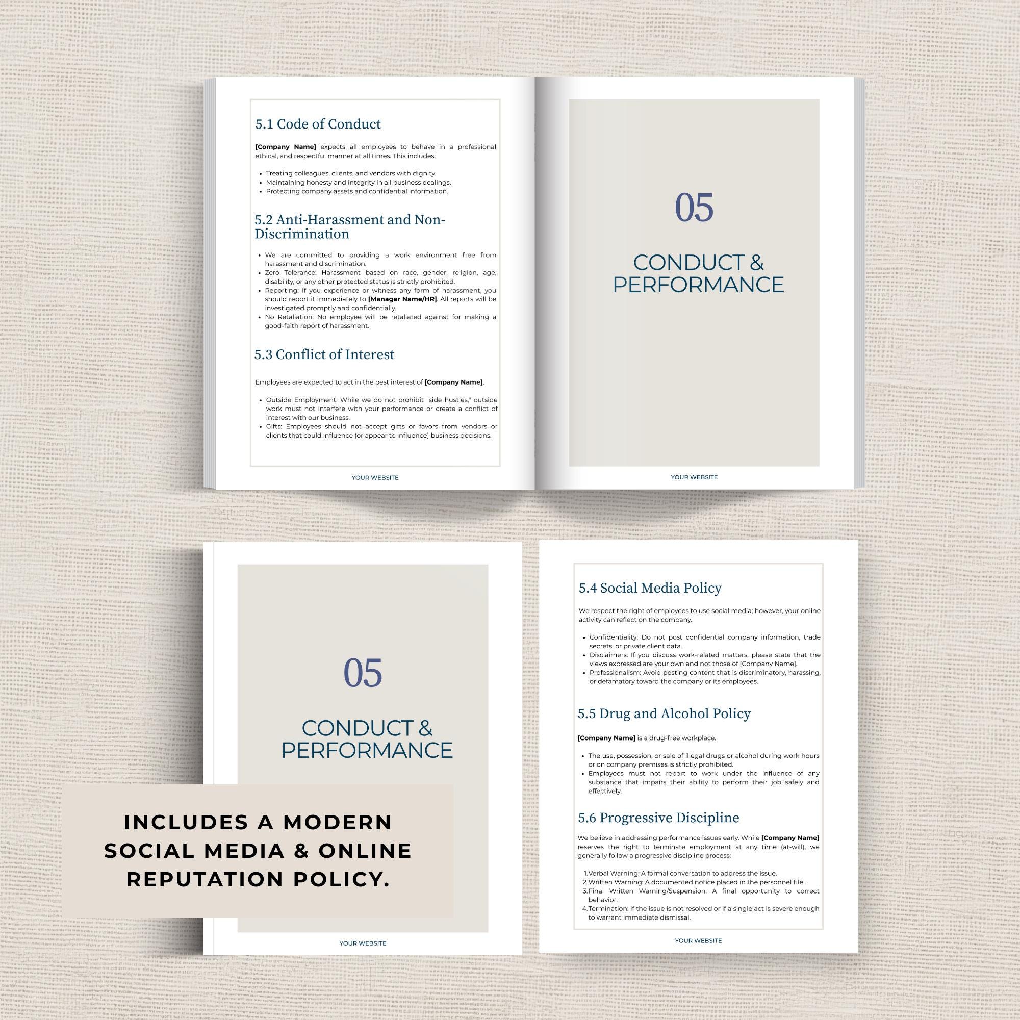 Restaurant Employee Handbook Template | Hospitality Policy Manual ...