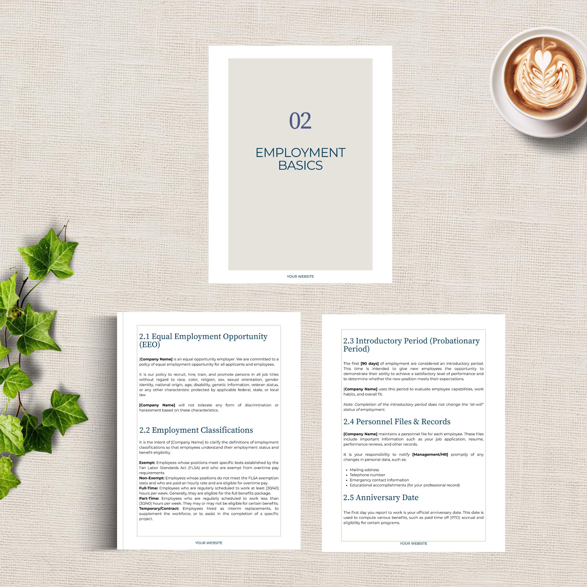 Restaurant Employee Handbook Template | Hospitality Policy Manual ...