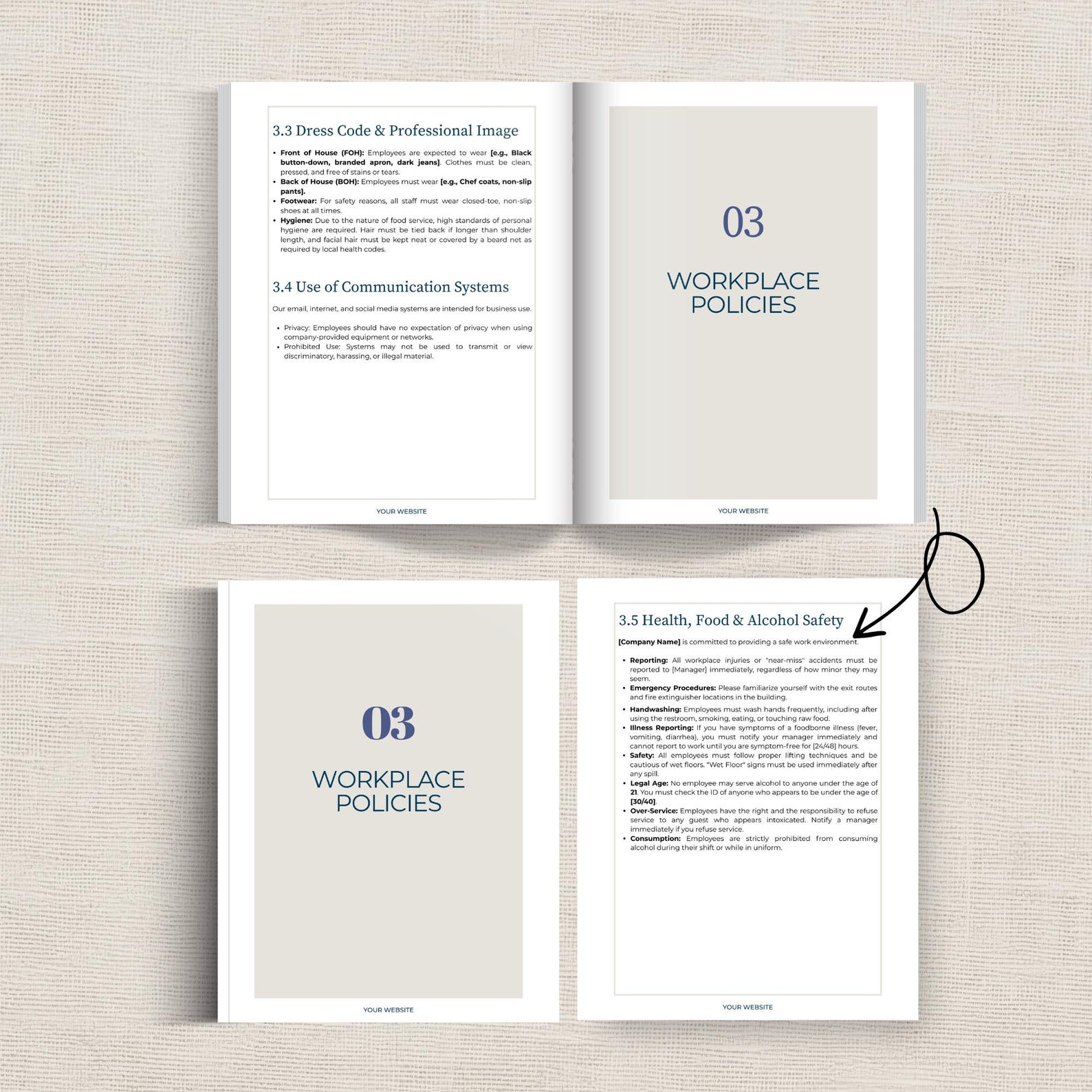 Restaurant Employee Handbook Template | Hospitality Policy Manual ...