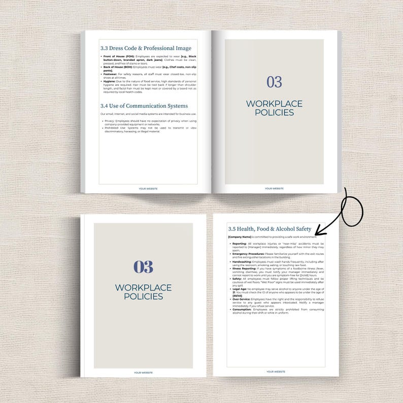 Restaurant Employee Handbook Template | Hospitality Policy Manual ...