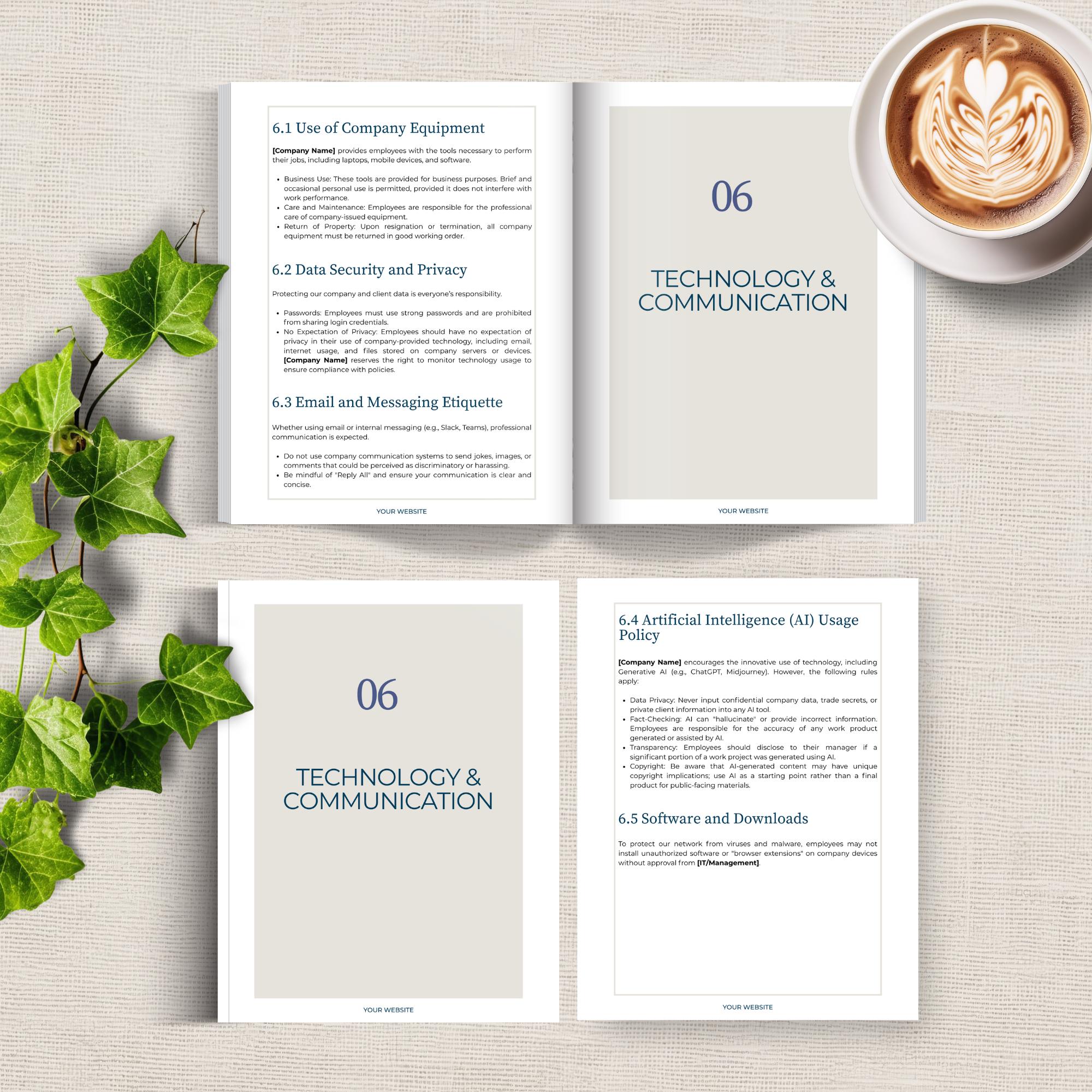 Restaurant Employee Handbook Template | Hospitality Policy Manual ...