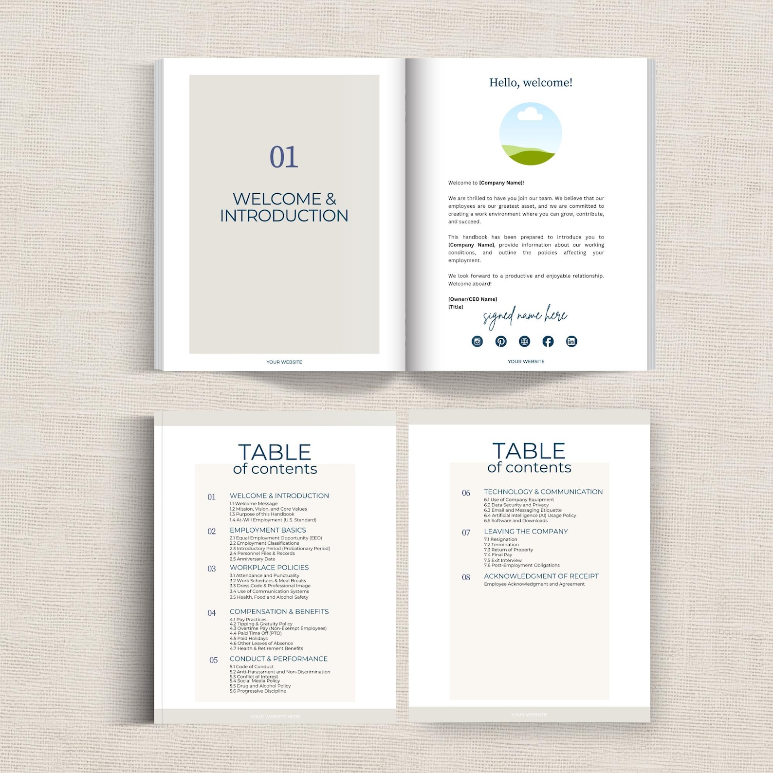 Restaurant Employee Handbook Template | Hospitality Policy Manual ...