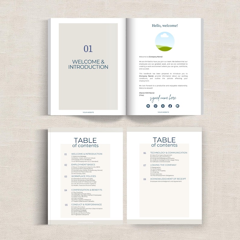 Restaurant Employee Handbook Template | Hospitality Policy Manual ...