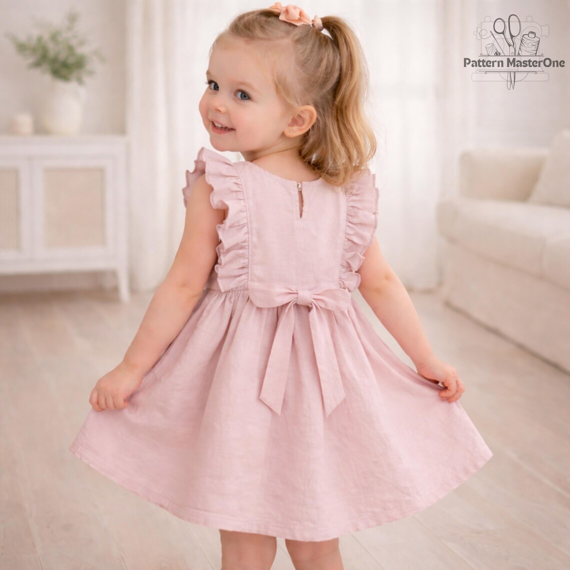 Ruffle Dress Sewing Pattern PDF for Toddlers 2–4 Years, Girls Flounce ...