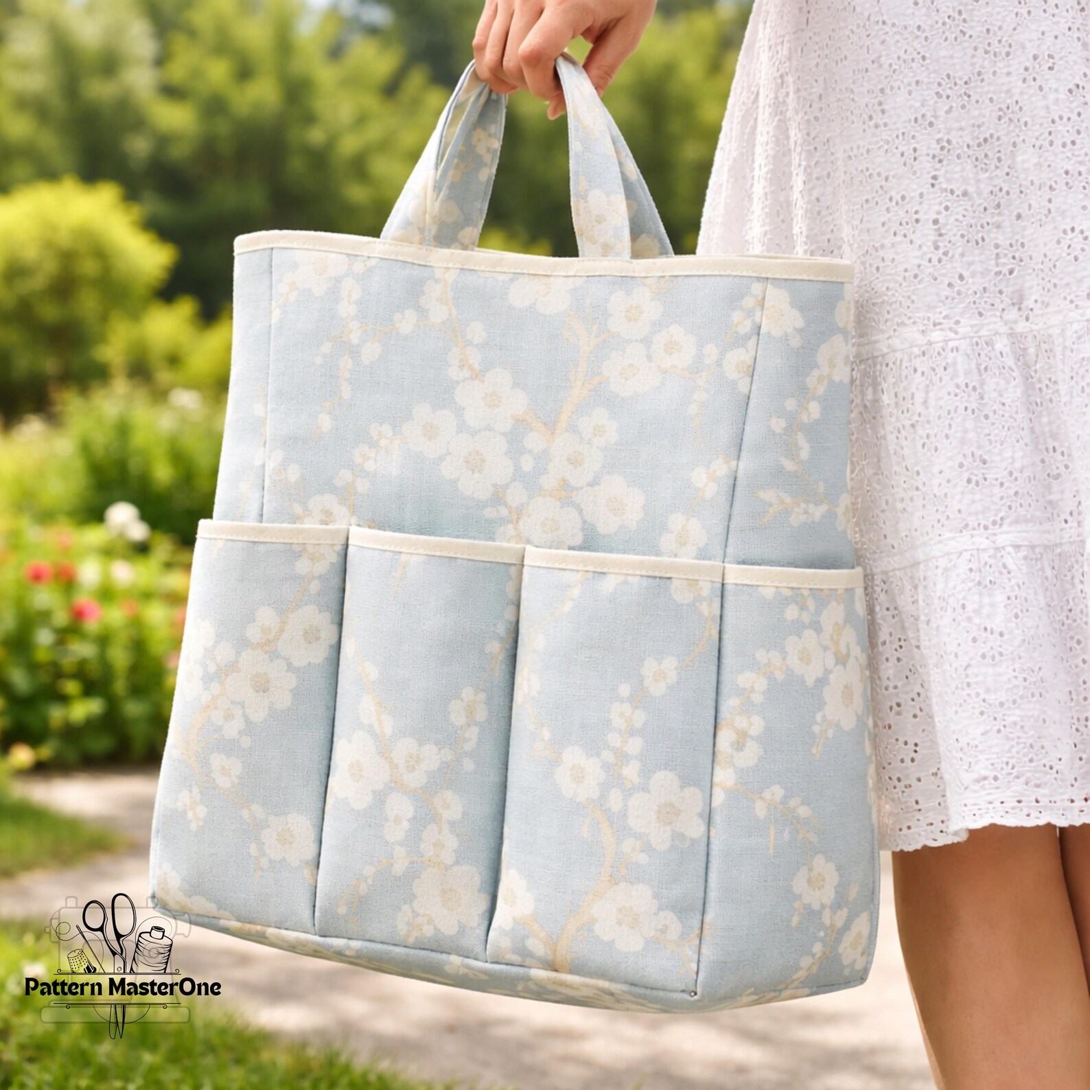 Organizer Tote Bag Sewing Pattern PDF, Multi Pocket Tote Bag, Step by ...