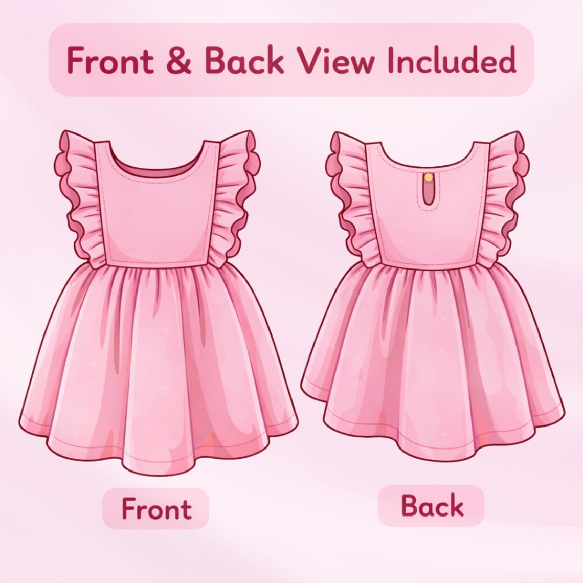 Ruffle Dress Sewing Pattern PDF for Toddlers 2–4 Years, Girls Flounce ...