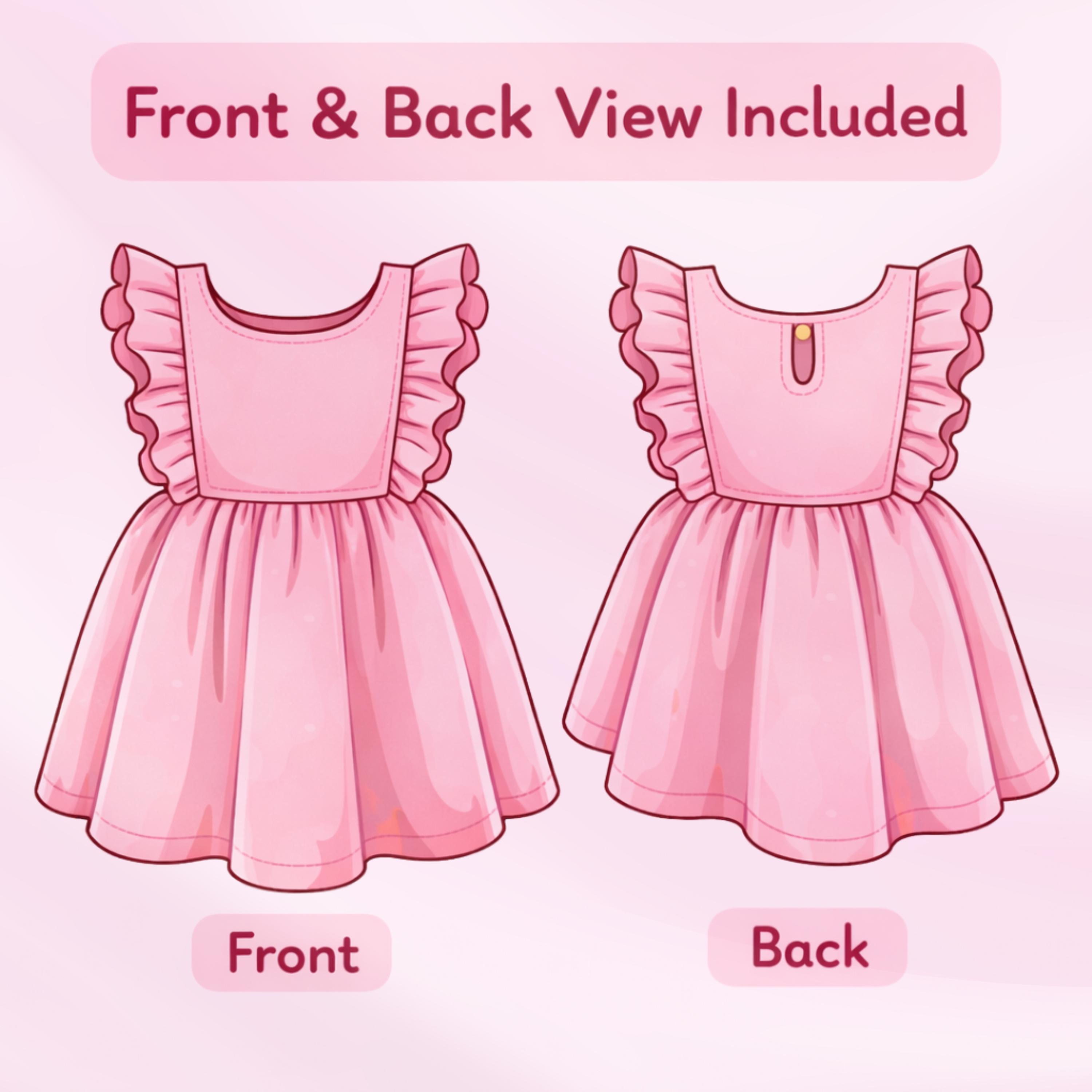 Ruffle Dress Sewing Pattern PDF for Toddlers 2–4 Years, Girls Flounce ...