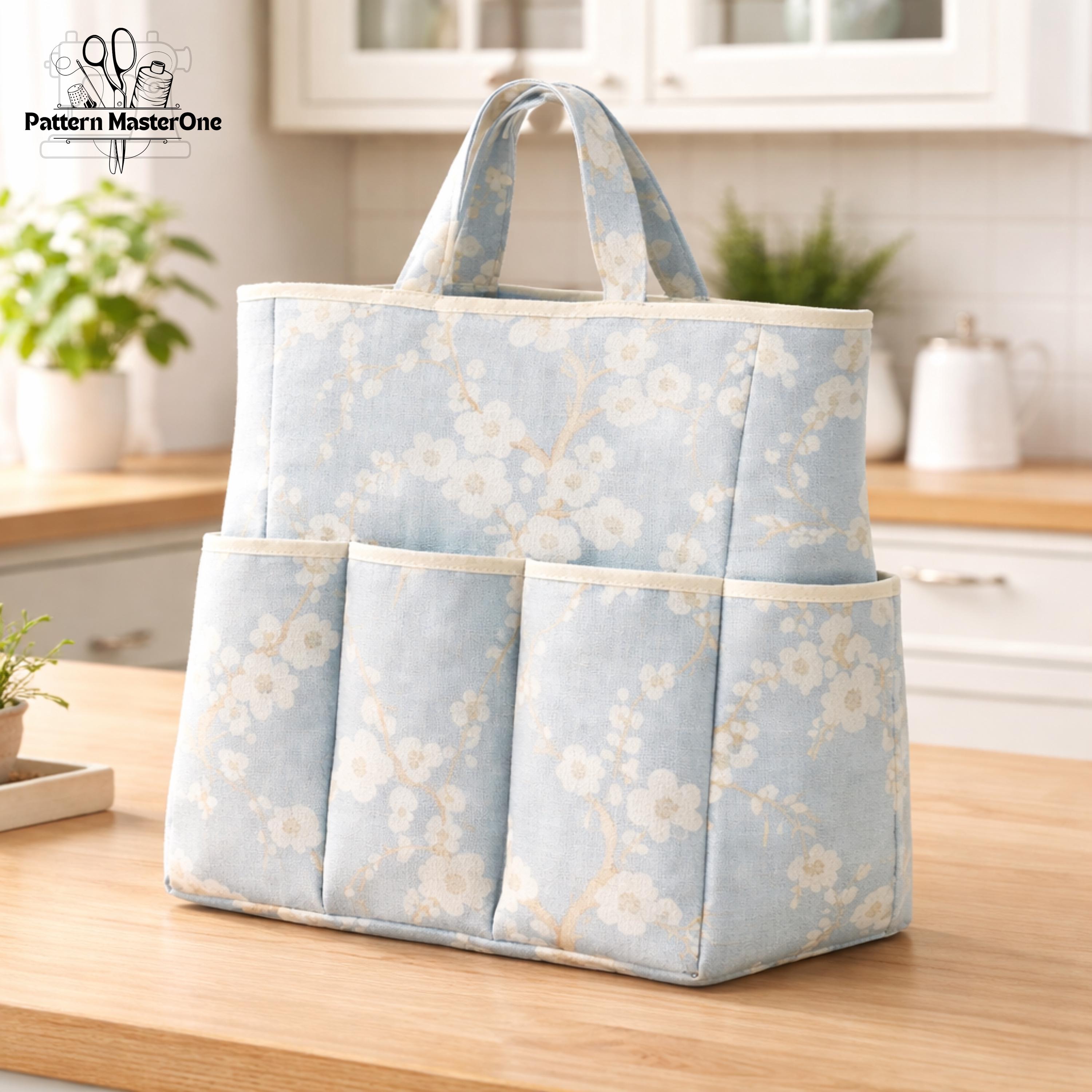 Organizer Tote Bag Sewing Pattern PDF, Multi Pocket Tote Bag, Step by ...