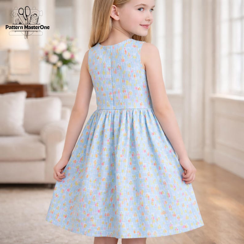 Sleeveless Sunday Girls Dress Sewing Pattern PDF, Kids Dress Tutorial ...