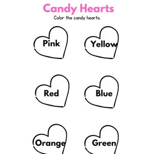 Valentine's Day Coloring/learning (printable Download) - Etsy