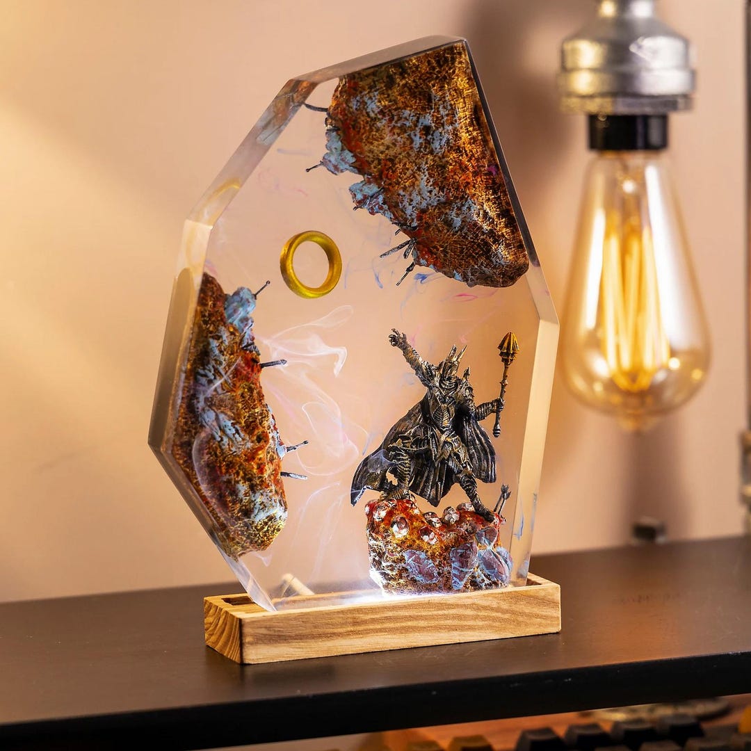 S/au.r\on Dark Lord Ring Resin Epoxy Lamp Night Light, Christmas Gift ...