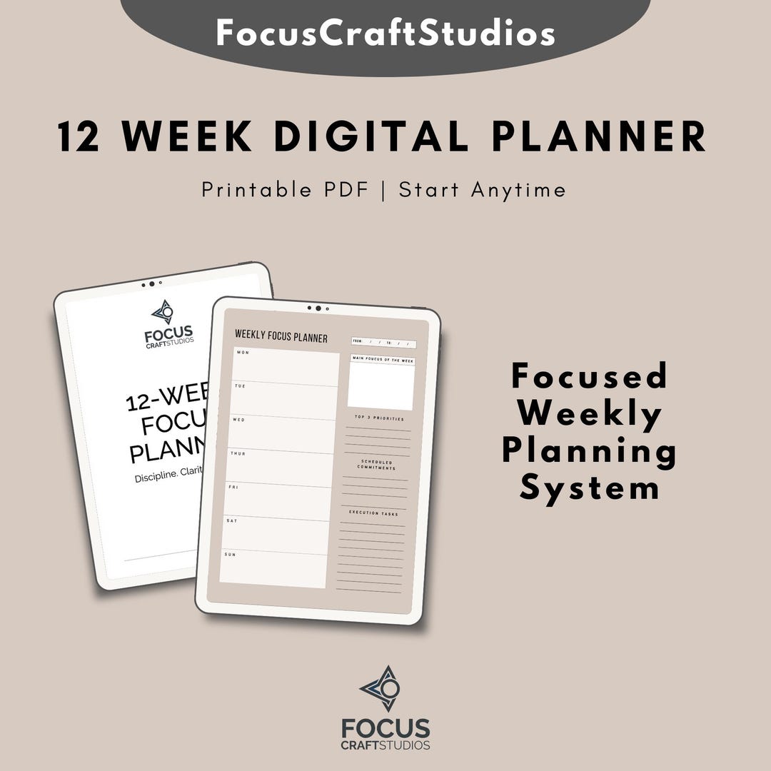 12 Week Focus Planner Printable - Etsy