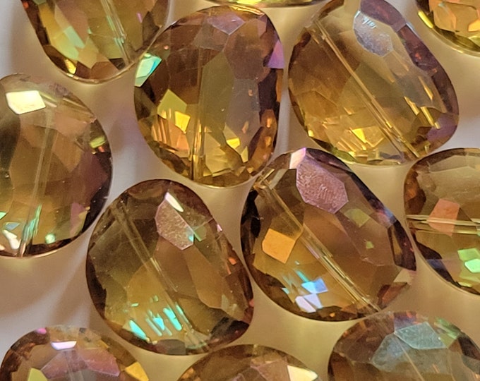 1 - Large Iridescent AB Glass Crystal Nugget Bead, 25mm Large AB ...