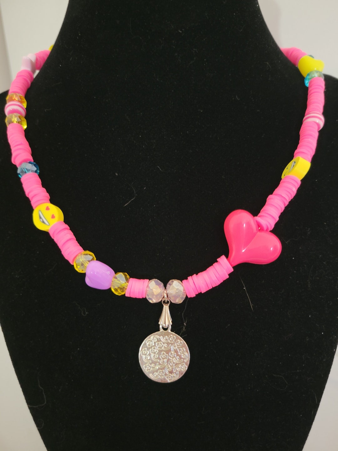 OOAK Raver Necklace, Colorful Rave Necklace, Charm Necklace, Vinyl ...