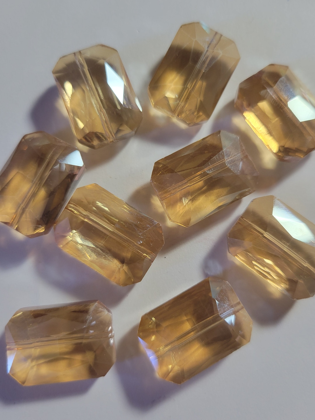 2 - Large Topaz Square Glass Crystal, 14mm X 20mm Large Crystal, Large ...