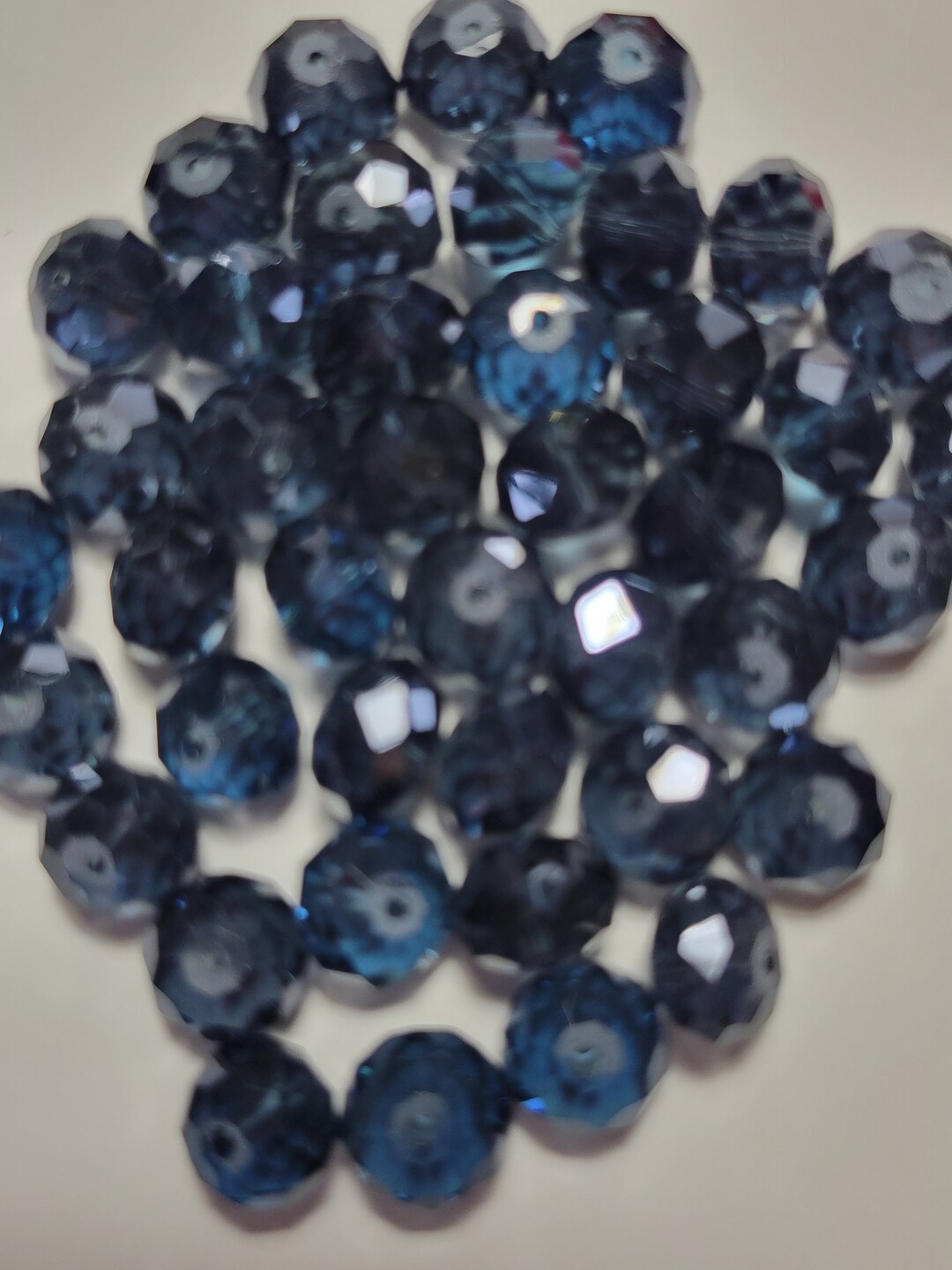 10 Beads - 9mm X 12mm Midnight Blue Gorgeous Sparkling Crystal Beads ...