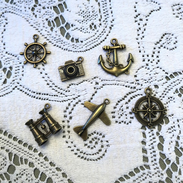 Compass Charm - Etsy