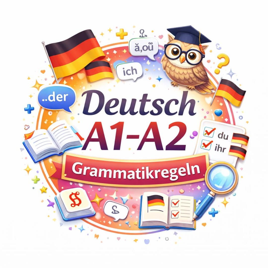 TOP German Grammar Rules A1-A2, Printable Study Guide - Etsy