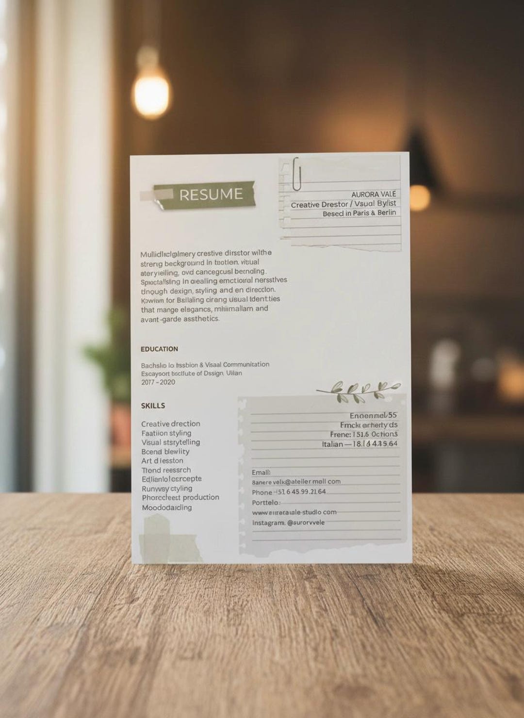 Fashion Resume Template | Creative Director CV | Minimal Canva Resume ...