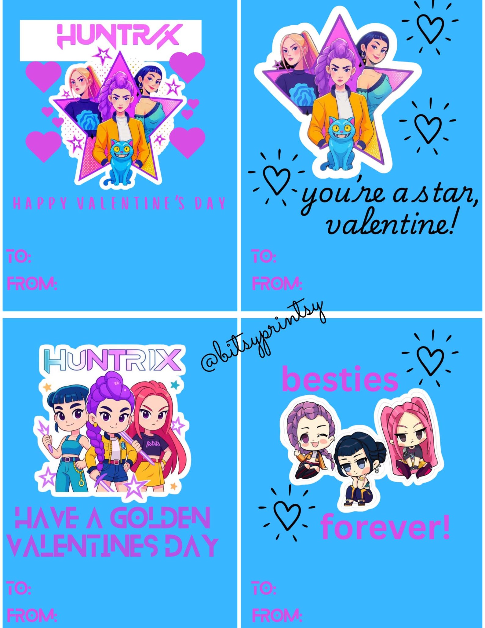 KPOP Demon Hunters Huntrix Valentines Printable, School Events ...