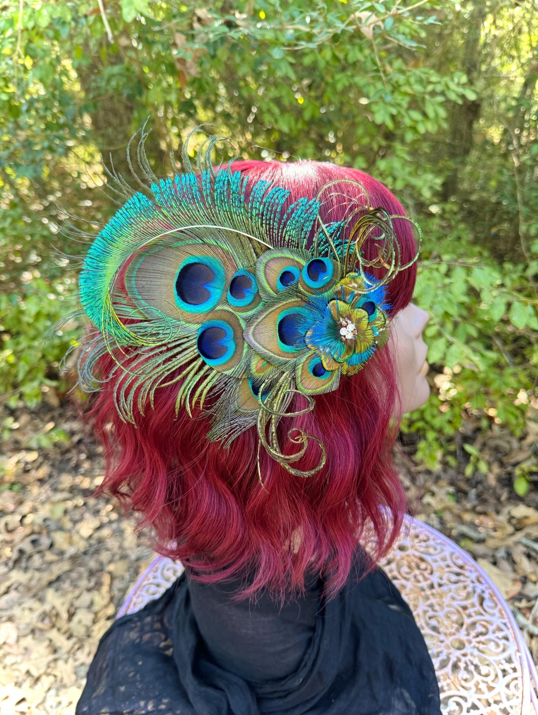 PEACOCK GODDESS Hair Clip - Etsy