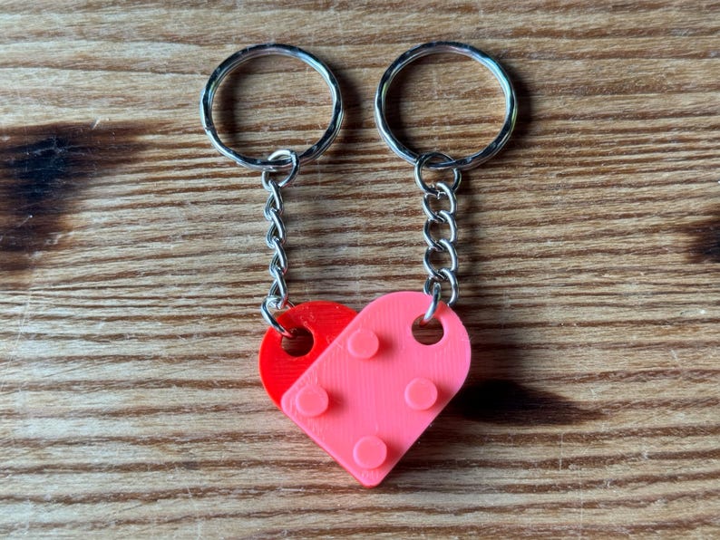Interlocking Heart Keychain | 3D Printed Couples Gift | Valentines Gift ...