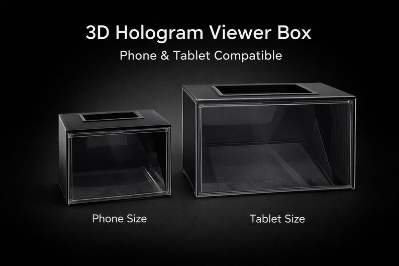 3D Hologram Viewer | Floating Illusion Display, Desk Decor - Etsy