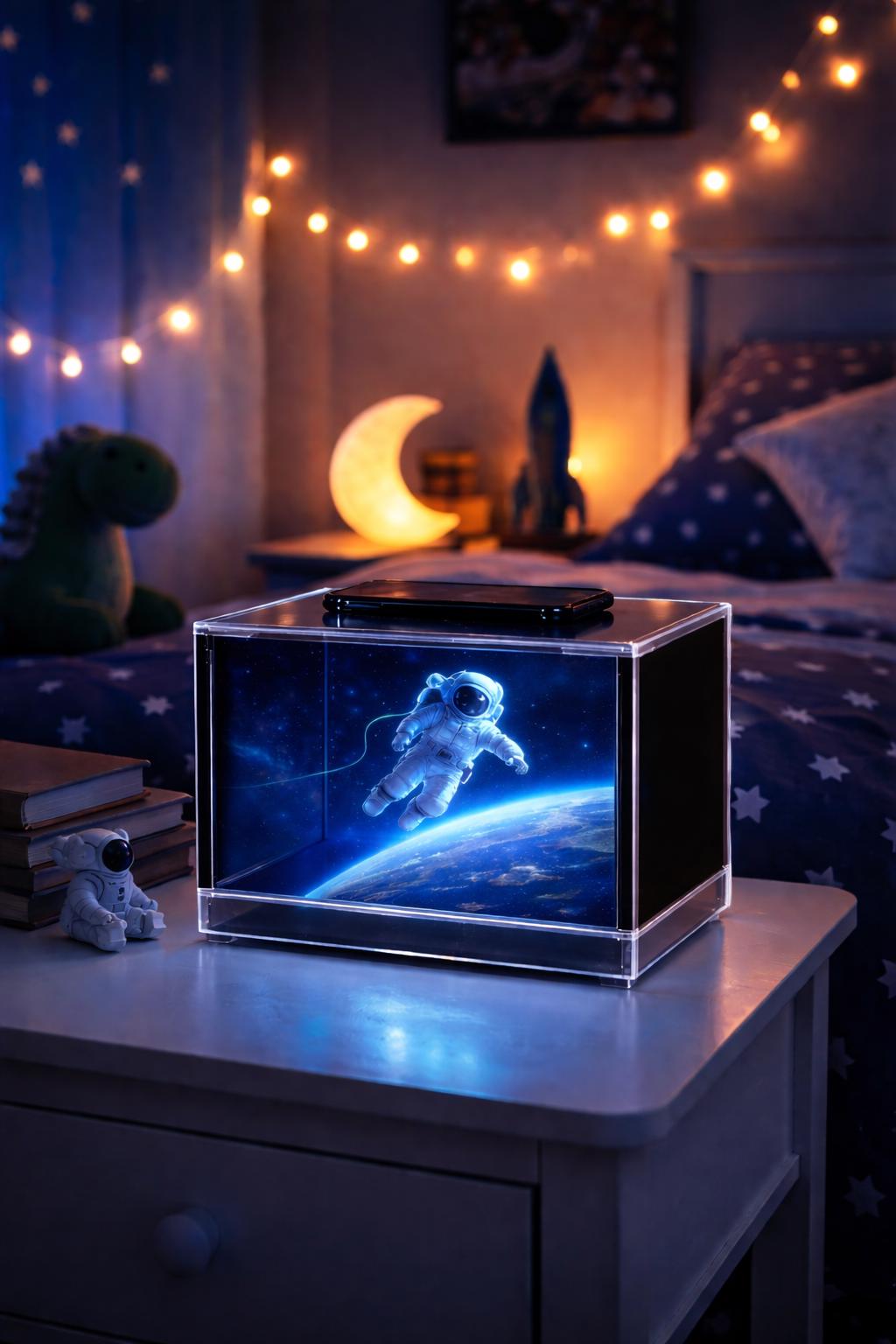 3D Hologram Viewer | Floating Illusion Display, Desk Decor - Etsy
