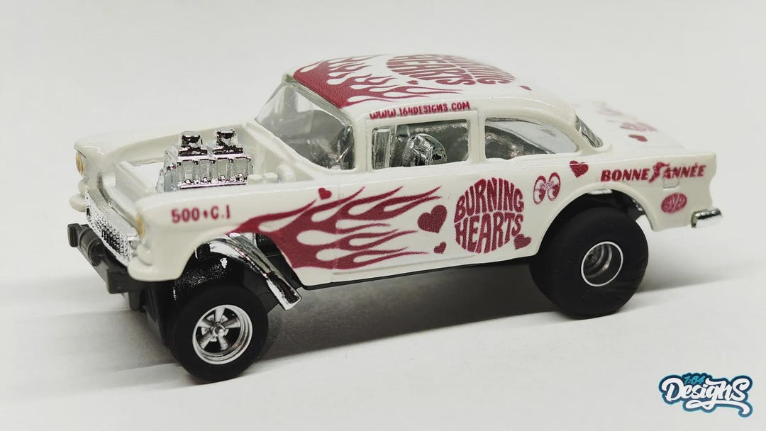 Hot Wheels: 164designs Chevy Bel Air Gasser Burning Hearts - Etsy