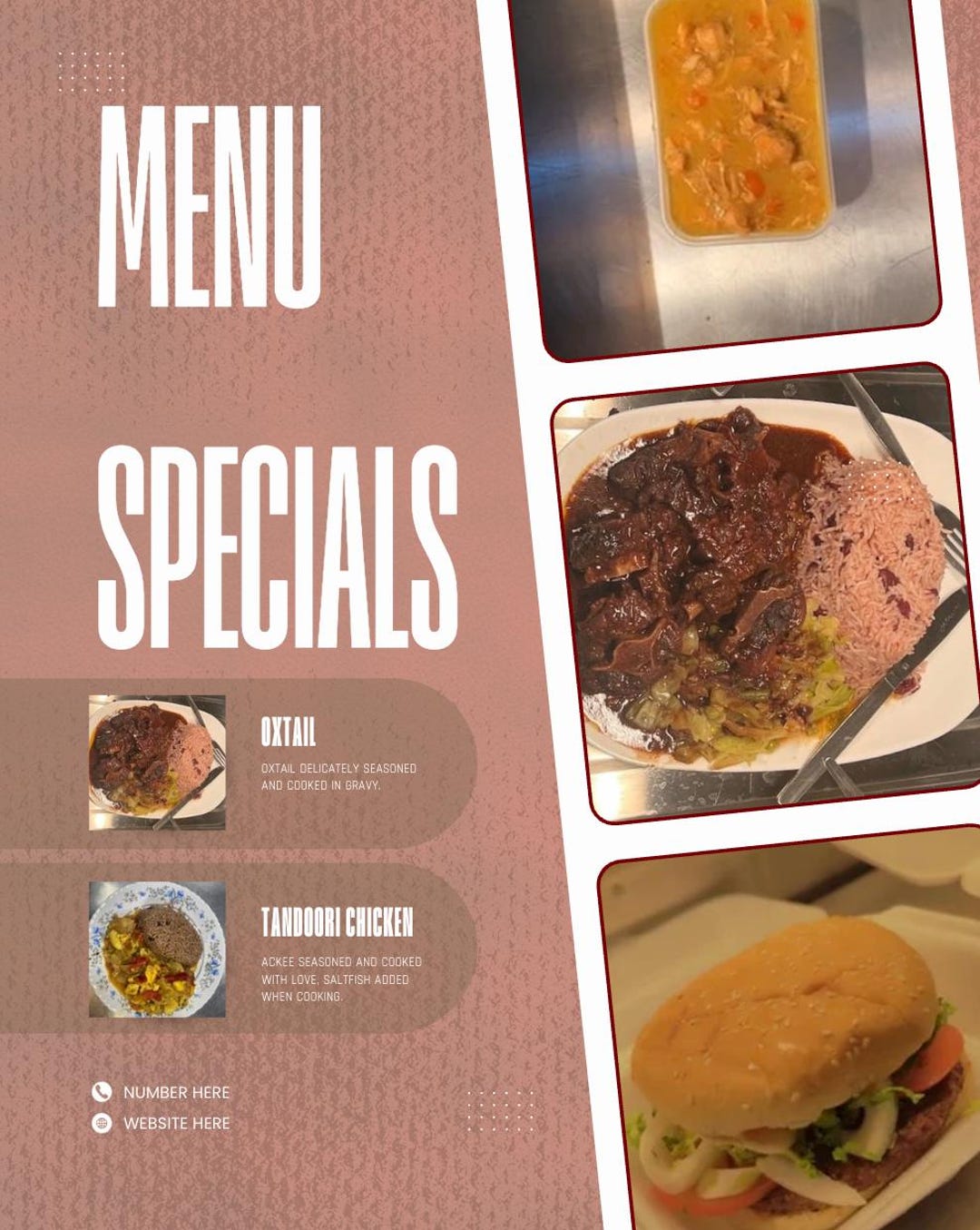 Takeaway Specialty Menu Template - Etsy